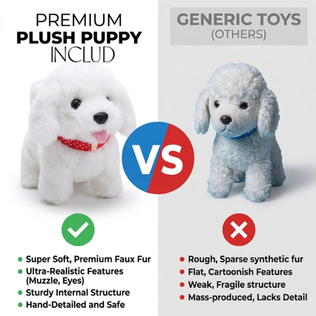 Unisex White Interactive Walking Puppy Toy For Kids – INCLUD