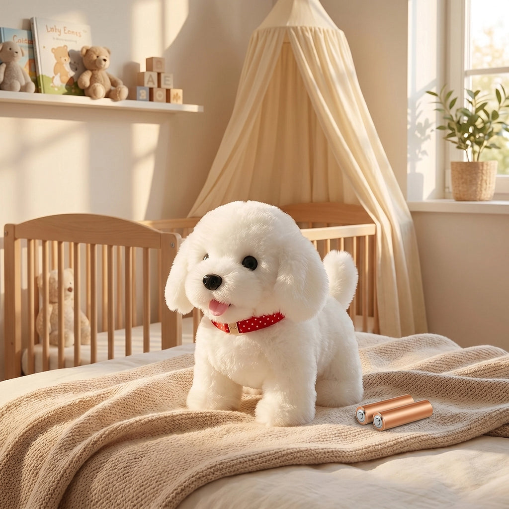 Unisex White Interactive Walking Puppy Toy For Kids – INCLUD